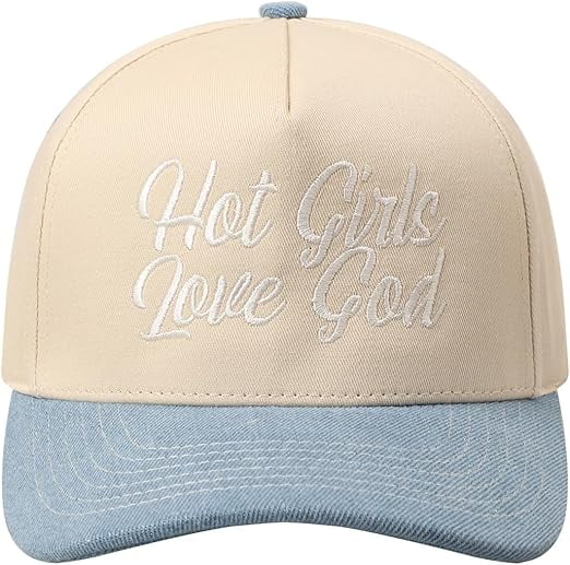 MIRMARU Pretty Girls Love Jesus Embroidered 100% Cotton 5-Panel Trucker ...