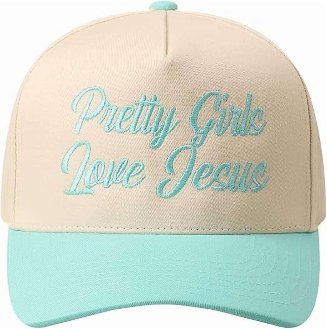 MIRMARU Pretty Girls Love Jesus Embroidered 100% Cotton 5-Panel Trucker ...