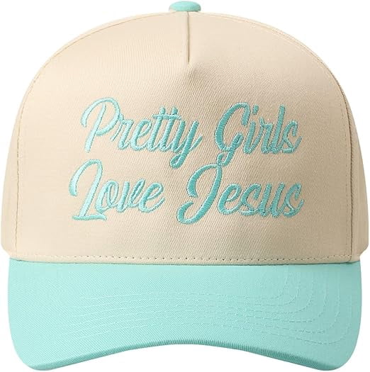 MIRMARU Pretty Girls Love Jesus Embroidered 100% Cotton 5-Panel Trucker ...