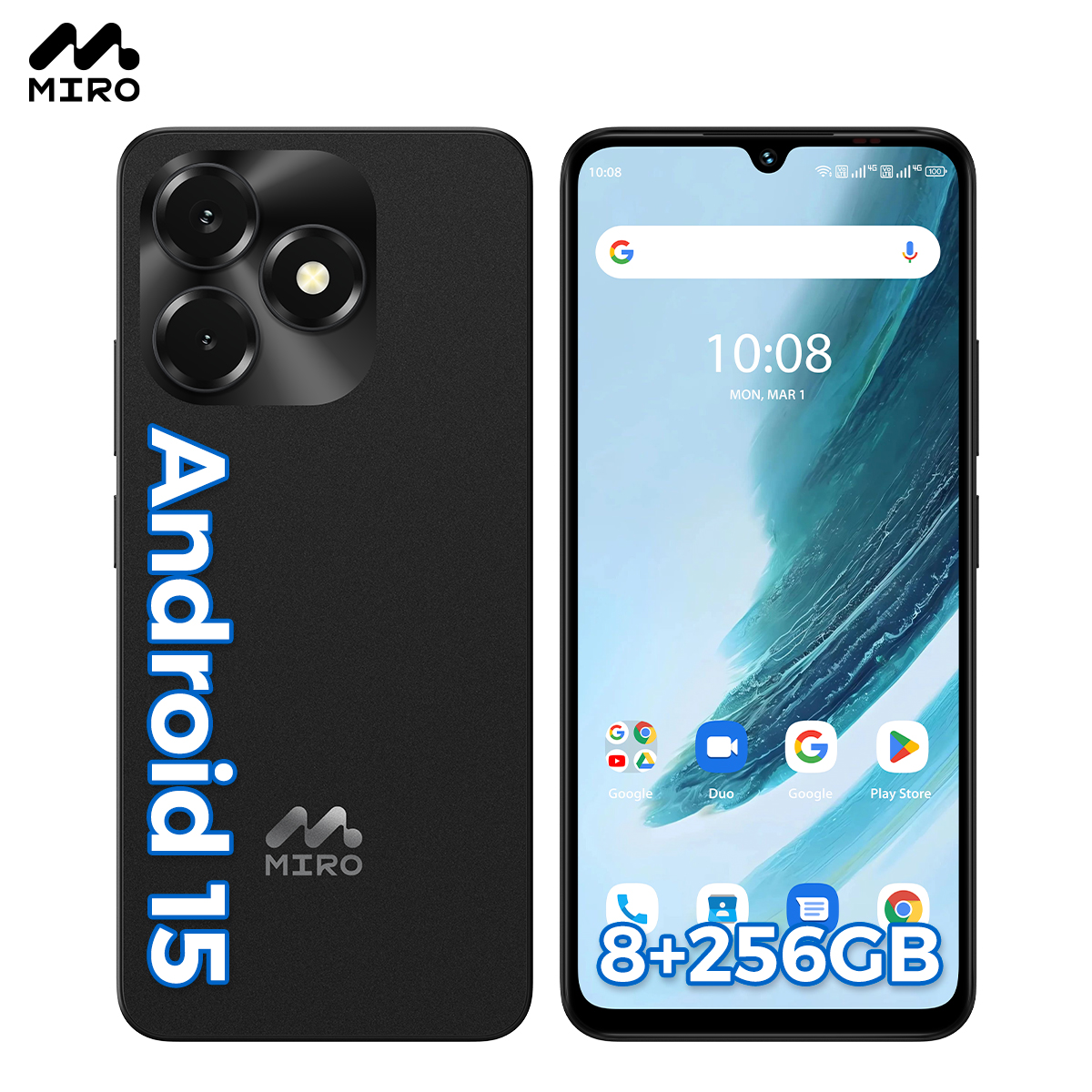 MIRO C69M Pro 5G Cell Phone, Android 15 Unlocked Phones, 8 GB +256GB 5G ...
