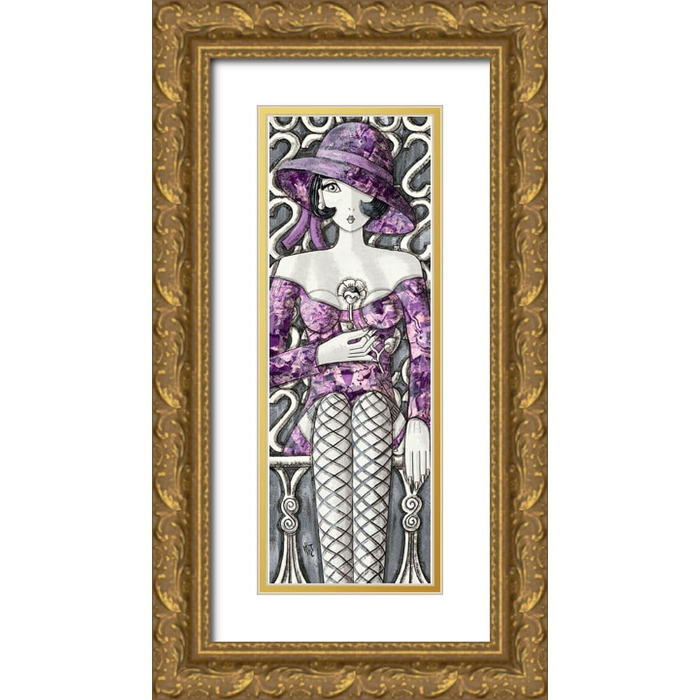 MIROTA 11x24 Gold Ornate Wood Framed with Double Matting Museum Art ...