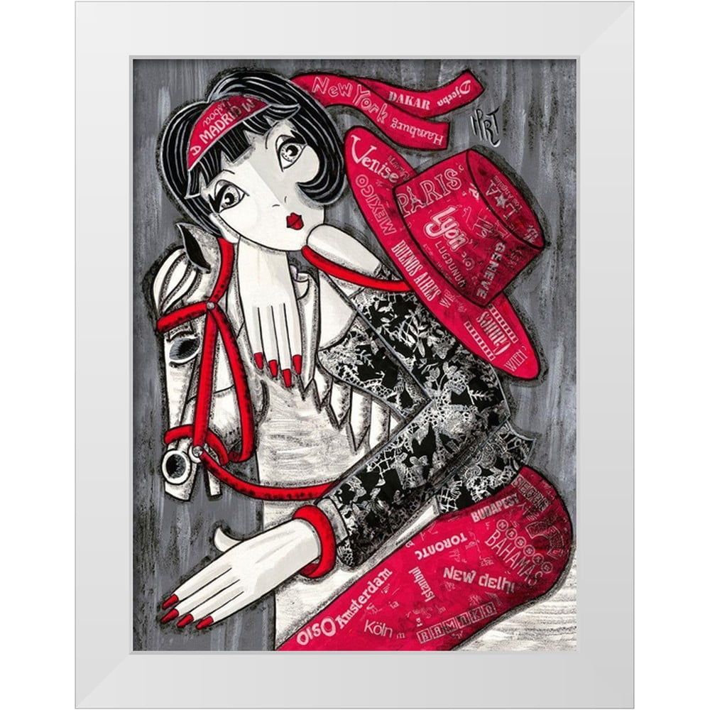 MIROTA 15x18 White Modern Wood Framed Museum Art Print Titled - Je pars ...