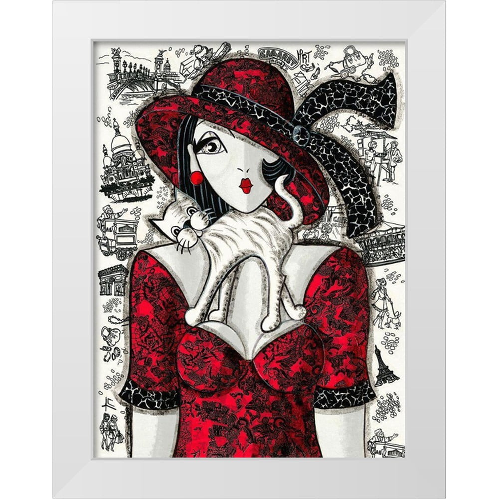 MIROTA 25x32 White Modern Wood Framed Museum Art Print Titled - Chat ...
