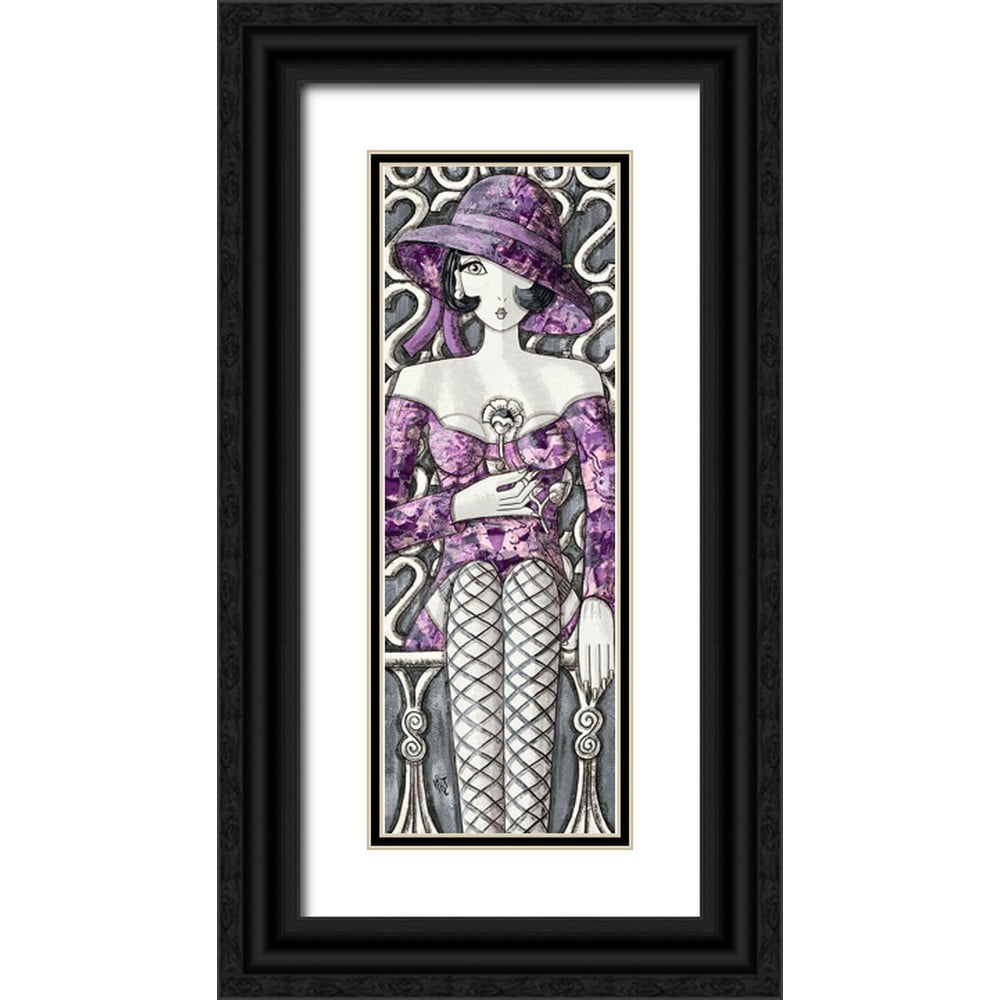 MIROTA 9x18 Black Ornate Wood Framed with Double Matting Museum Art ...