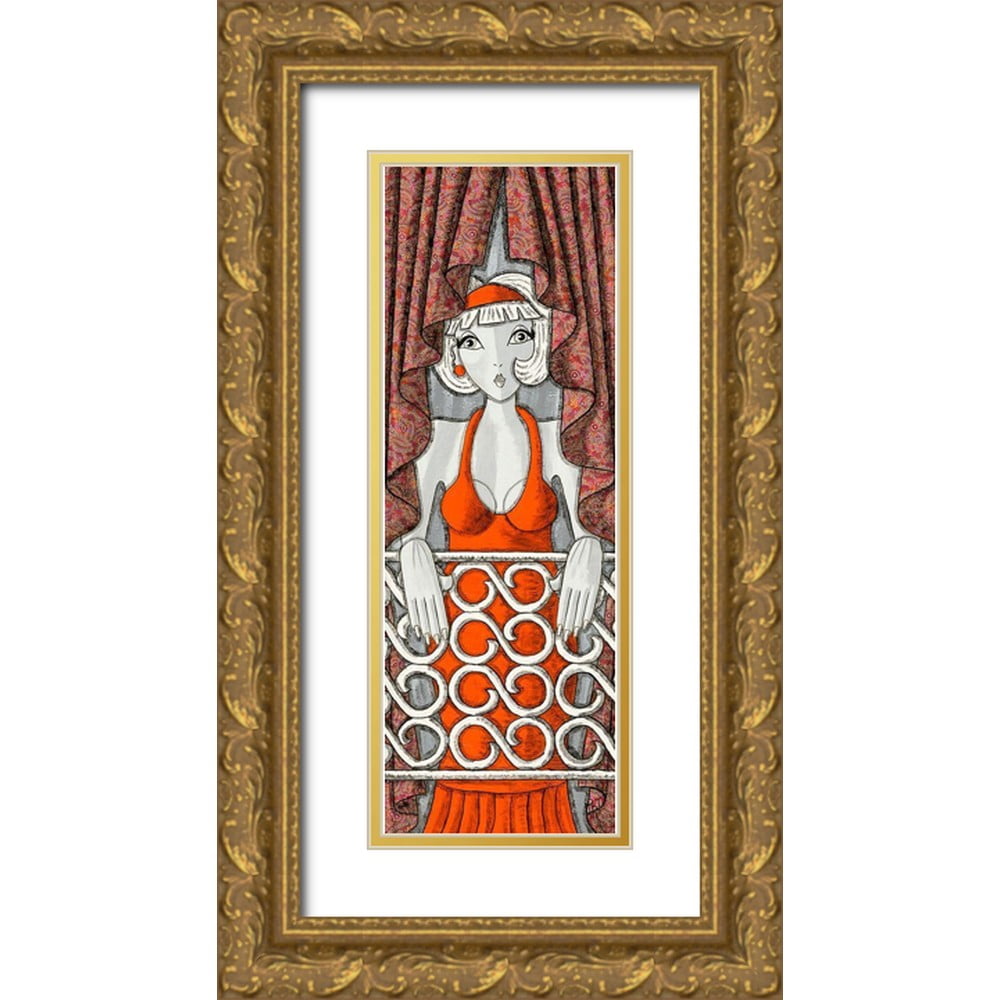 MIROTA 9x18 Gold Ornate Wood Framed with Double Matting Museum Art ...