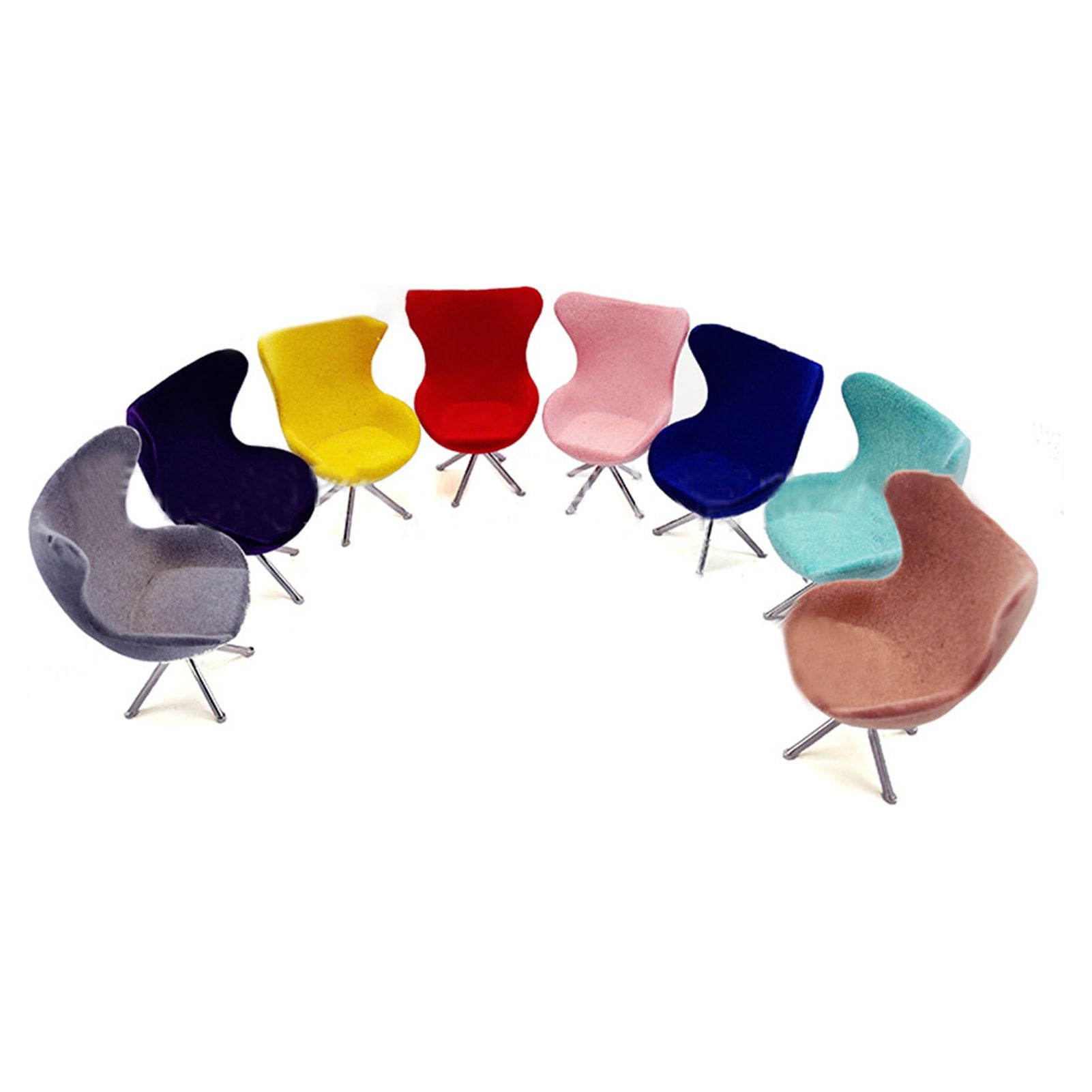 MIRROR 1/12 Mini Flocking Wing Chair Simulation Furniture Model Decor ...