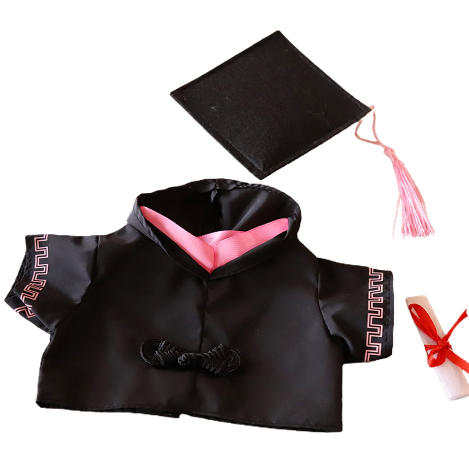 MIRROR 30CM Doll Graduation Gown Set with Tassels Hat Diploma DIY Plush ...