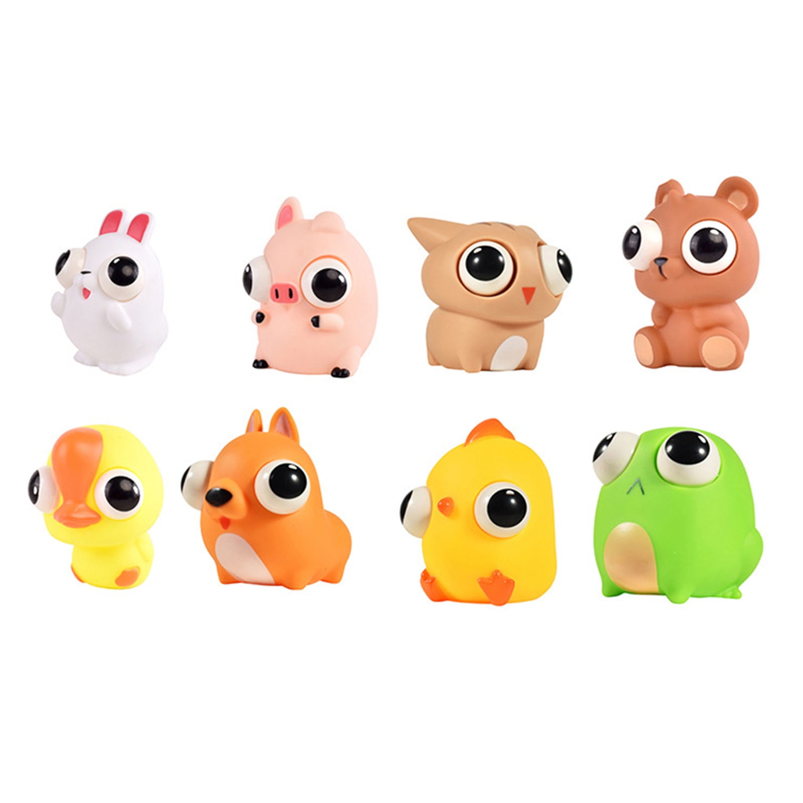 MIRROR 8Pcs/Set Popping Eyes Animal Pinch Toy Slow Rebound TPR Stress ...