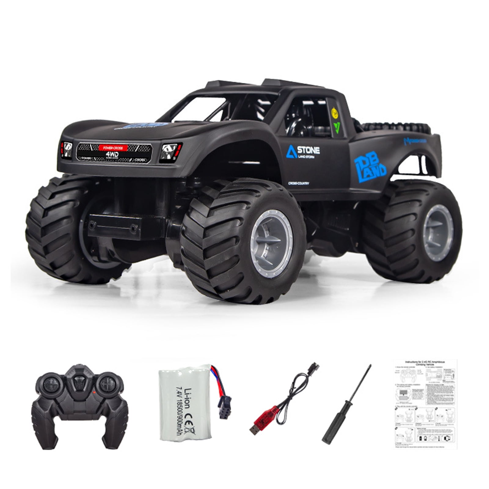 MIRROR Amphibious Remote Control Pickup Truck 4 Wheels Drive Waterproof ...