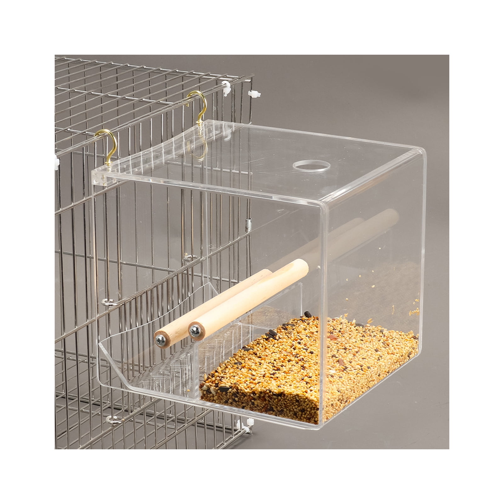 MIRROR Bird Feeder Large Capacity Transparent Hanging Bird Food Feeder ...
