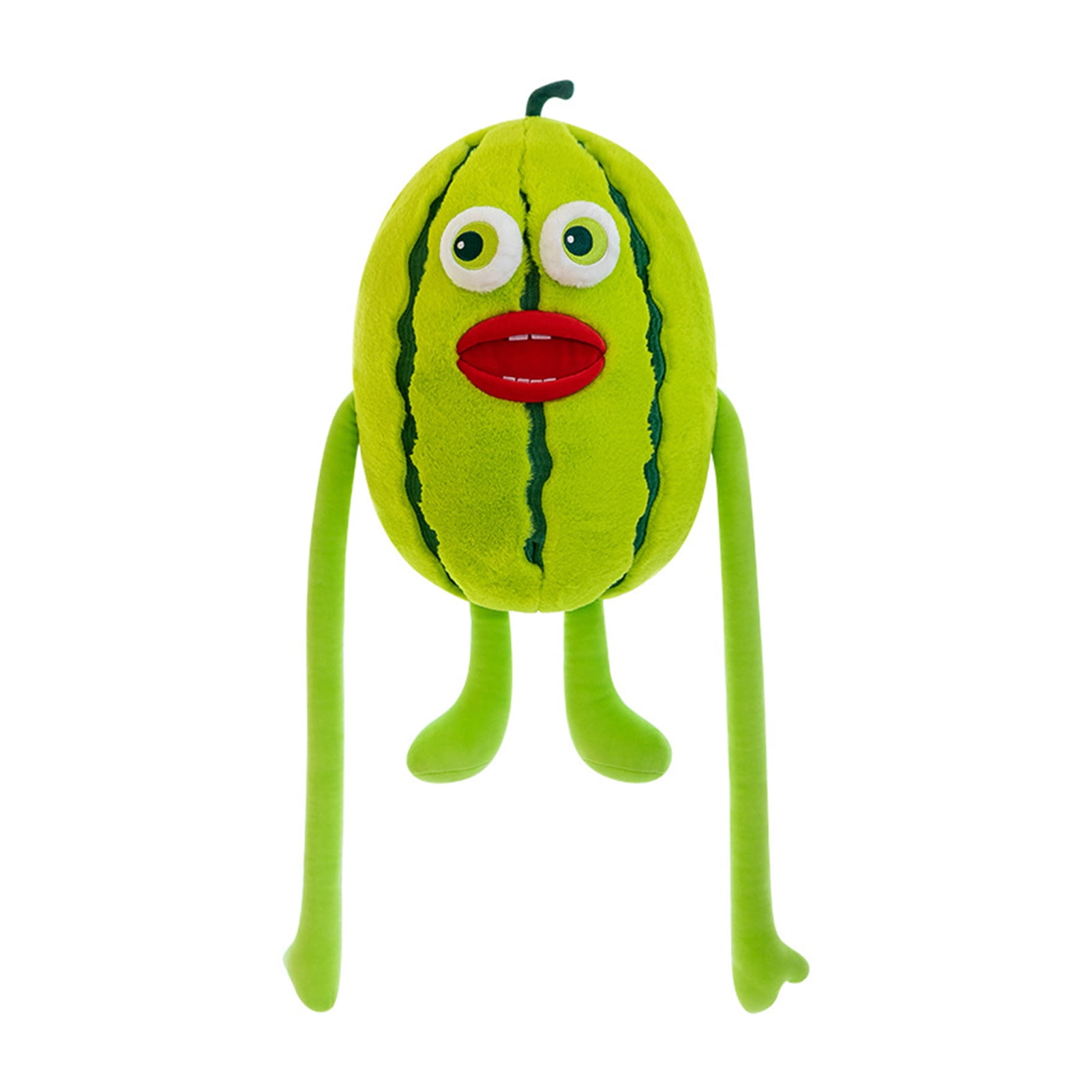 MIRROR Cartoon Watermelon Pillow with 3D Mouth Eyes Long Limbs Fruit ...