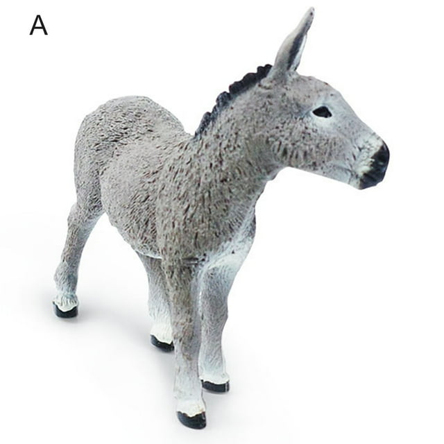 MIRROR Donkey Model Figurine Decorative Smooth Surface Lovely Wild ...
