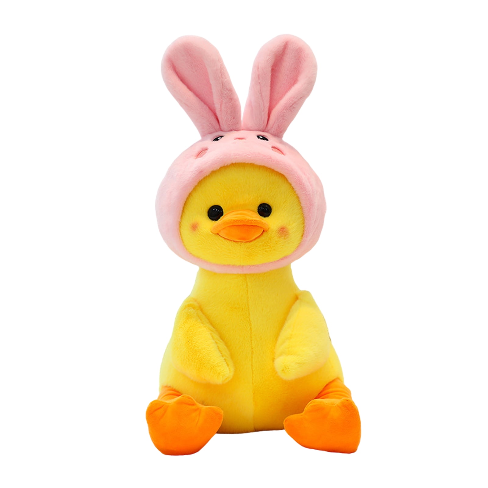 MIRROR Duck Plush Toy with Removable Rabbit Bear Dinosaur Hat Animal ...