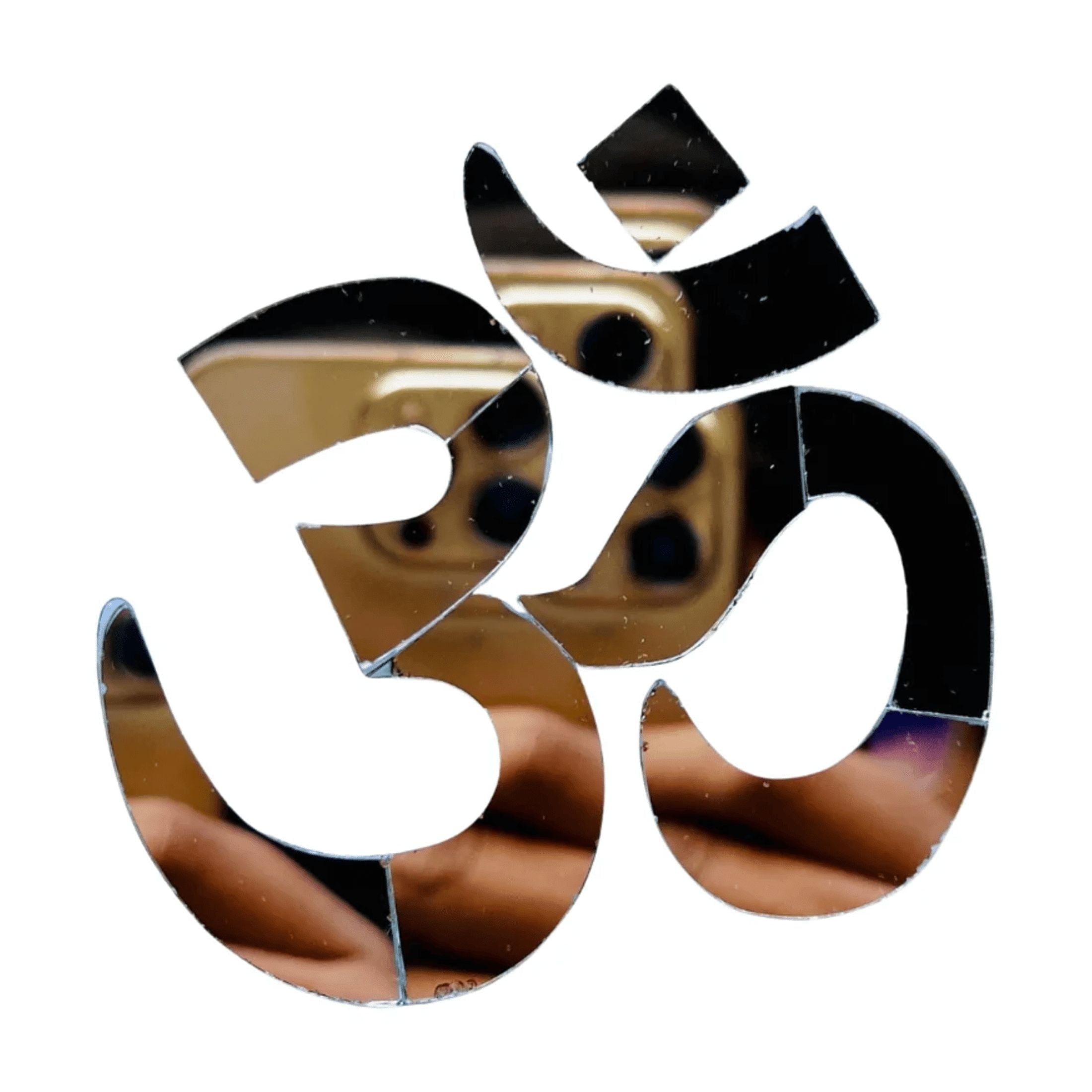 MIRROR GLASS WORLDWIDE OM Cutout Silver Fancy Mirror Lippan art 3.5 ...