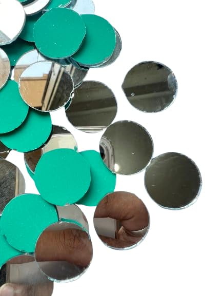 MIRROR GLASS WORLDWIDE Round Shape Mirrors 22 mm Diameter 115 Pieces ...