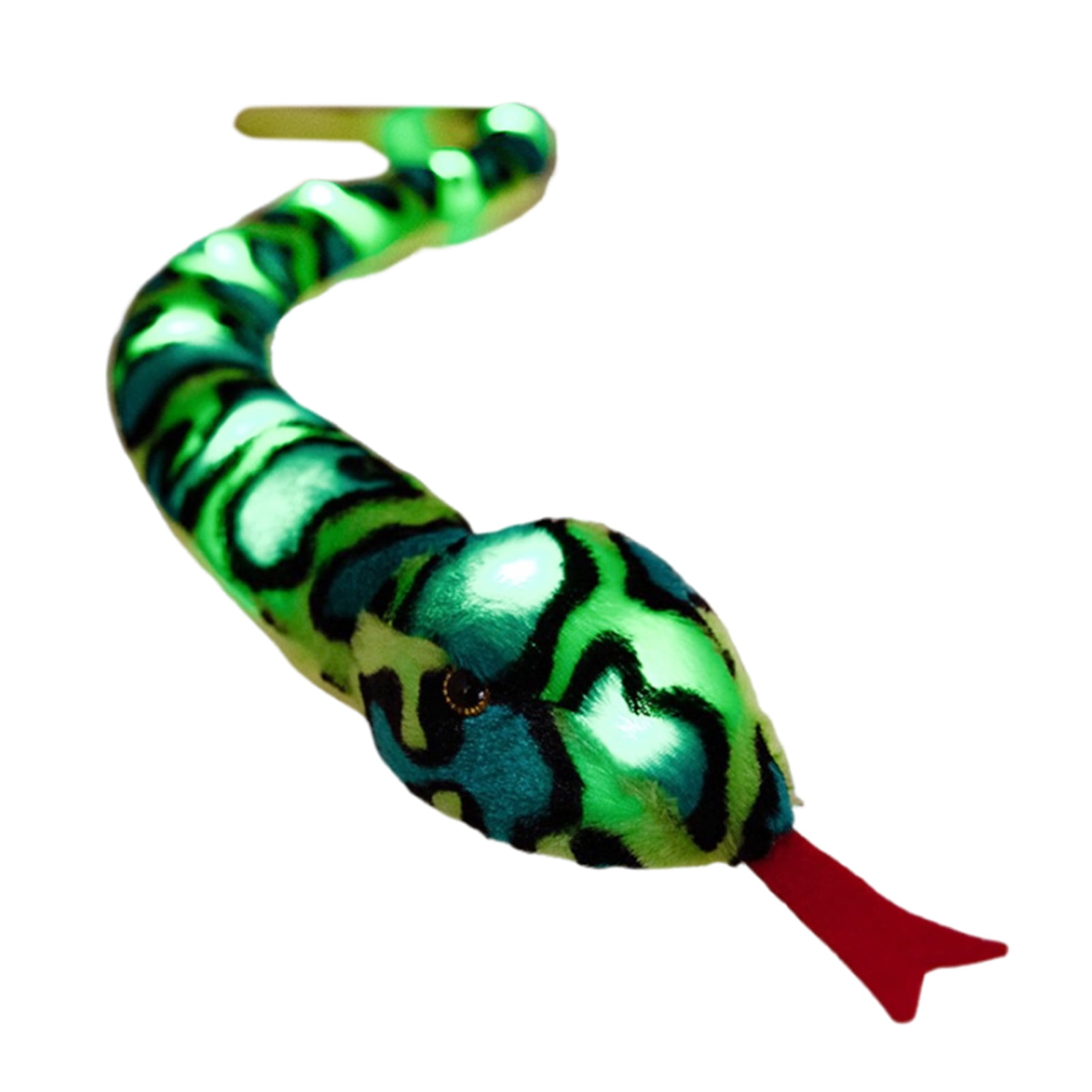 MIRROR LED Light Up Snake Plush Toy Colorful Luminous Simulated Snake ...