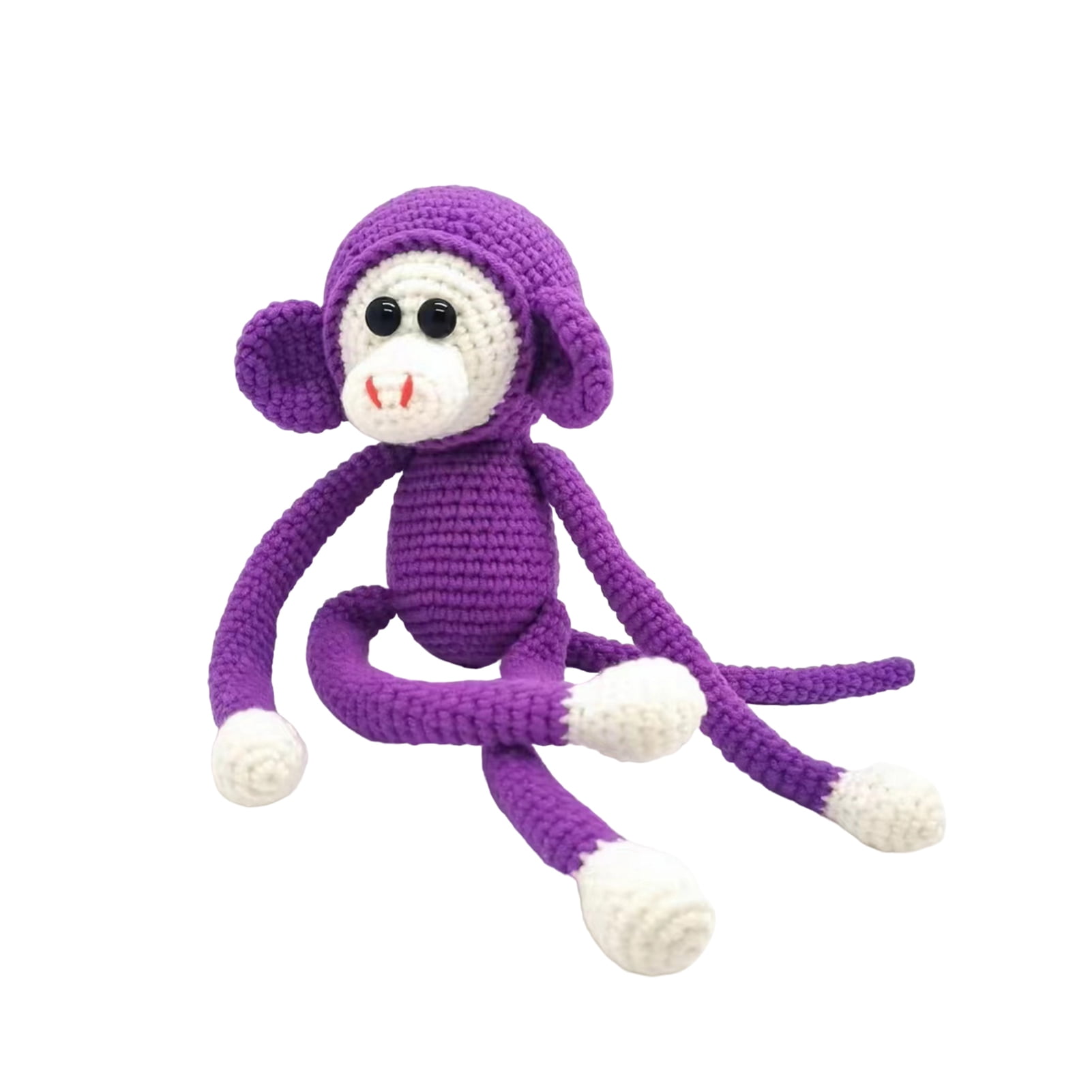MIRROR Long Arm Monkey Hanging Monkey Hand Knitted Stuffed Animal Toy ...