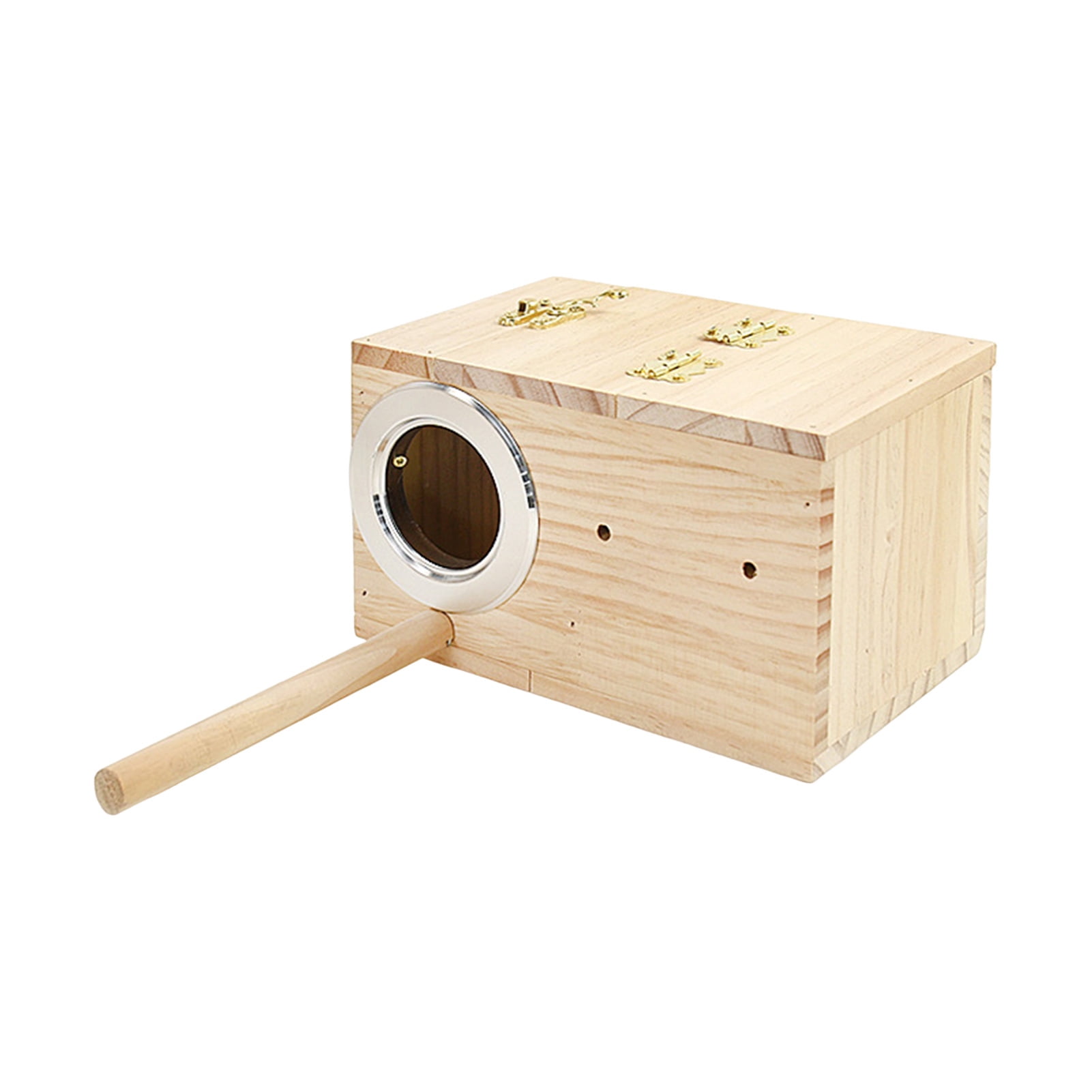 MIRROR Parakeet Nesting Box Wooden Bird Nest Breeding Box with Perch ...