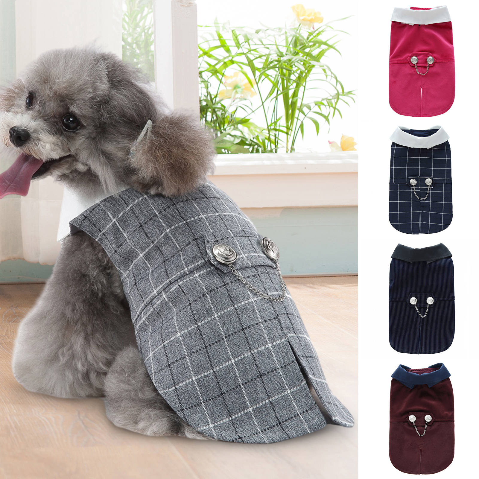 MIRROR Pet Dress Bowknot Tie Fasten Belt Pullover Pet Vest Puppy ...