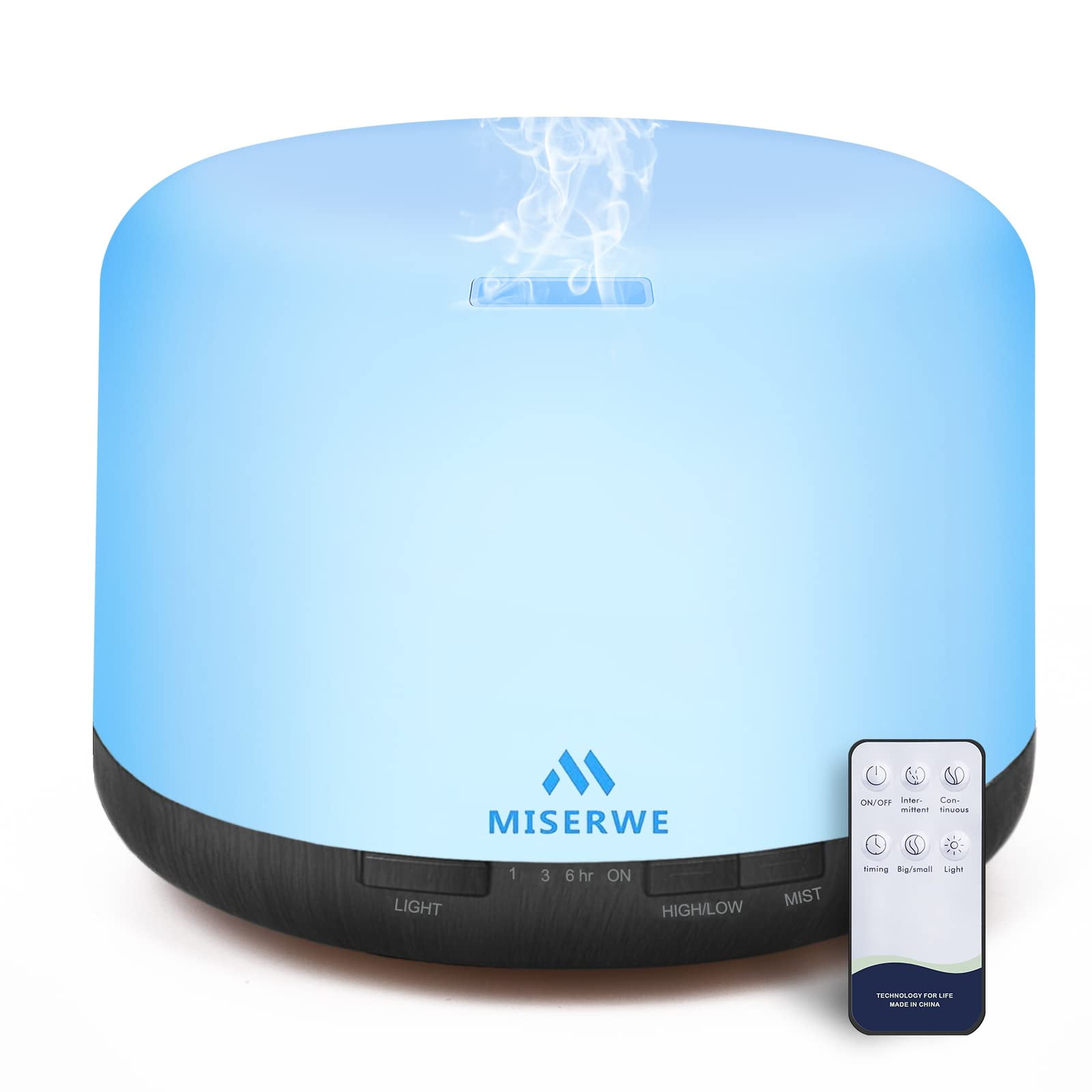 MISERWE 1000ml Diffuser with Remote Control Waterless Automatic Shut ...