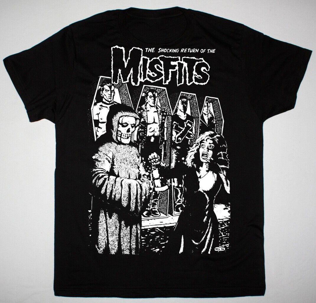 MISFITS THE SHOCKING RETURN OF THE MISFITS NEW BLACK T SHIRT DA595 ...