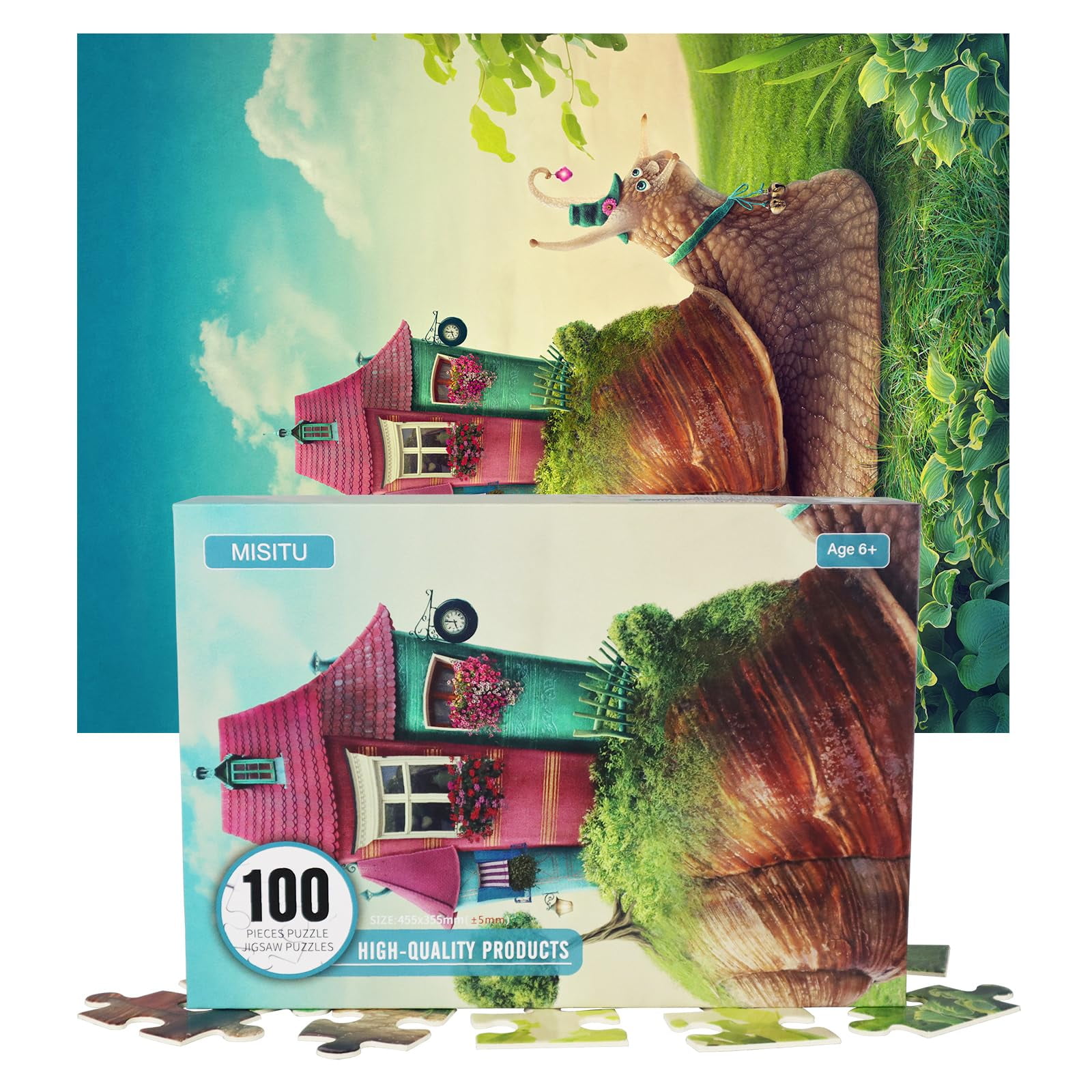 MISITU Jigsaw Puzzles 100 Pieces for AD01 Puzzle Beginners - Snail ...