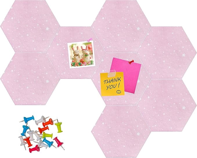 MISIXILE Felt Pin Board Hexagon Board Tiles Bulletin Board Memo Board ...