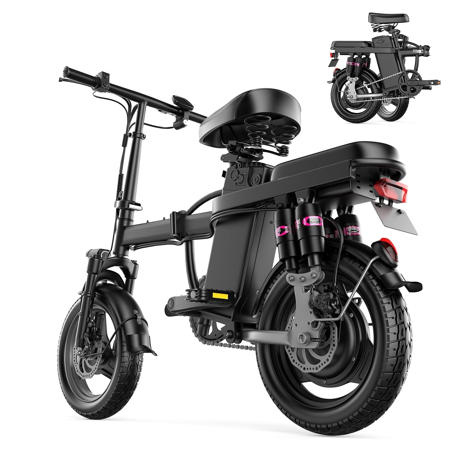 MISODO Adults Foldable Electric Bike 500W Motor Up To 20 MPH 25-30 Miles 48V 13Ah Battery ...