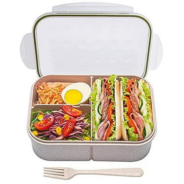 Reusable Bento Box, Lunch Box with Utensils, Removable Tray & Handle ...