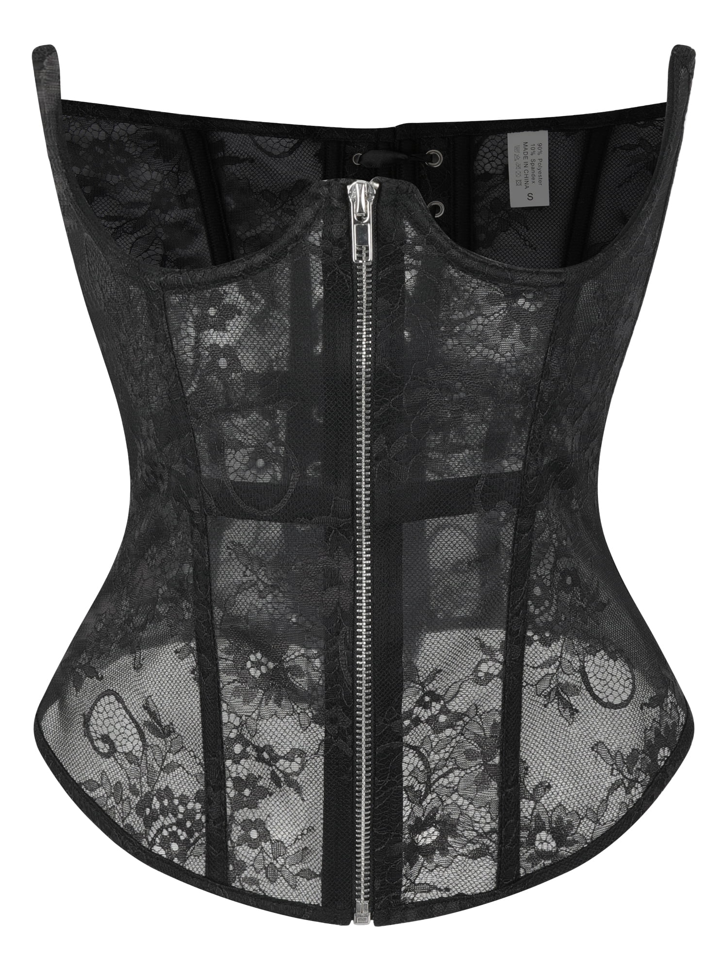 MISS MOLY Underbust Corset Top Zipper Open Cup Corset Waist Trainer ...