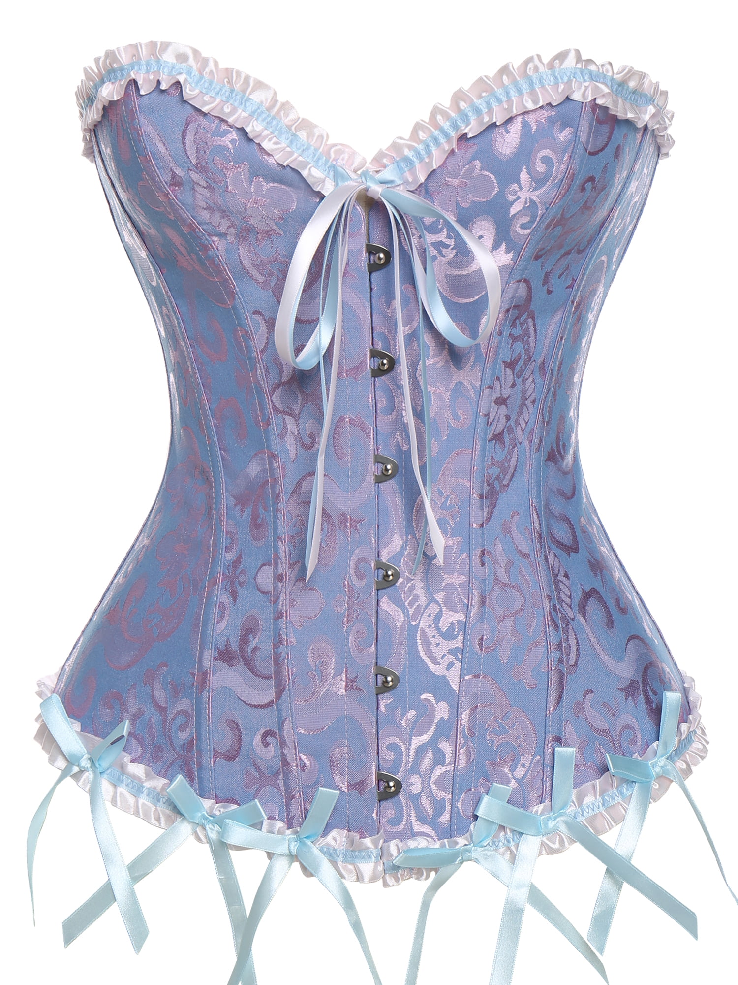 Miss Moly Womens Lace Up Boned Plus Size Overbust Corset Bustier