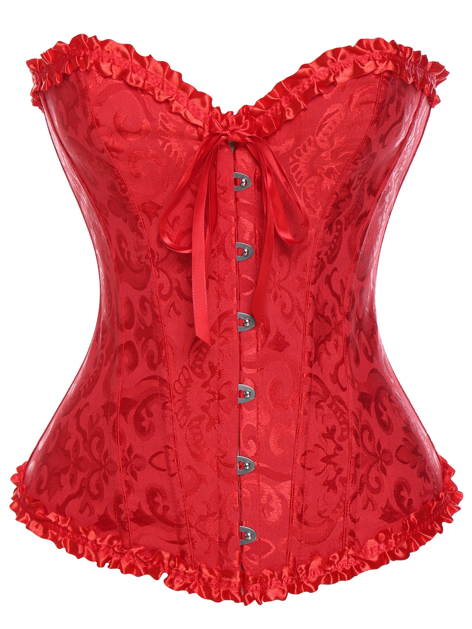 Miss Moly Womens Lace Up Boned Plus Size Overbust Corset Bustier Bodyshaper Top