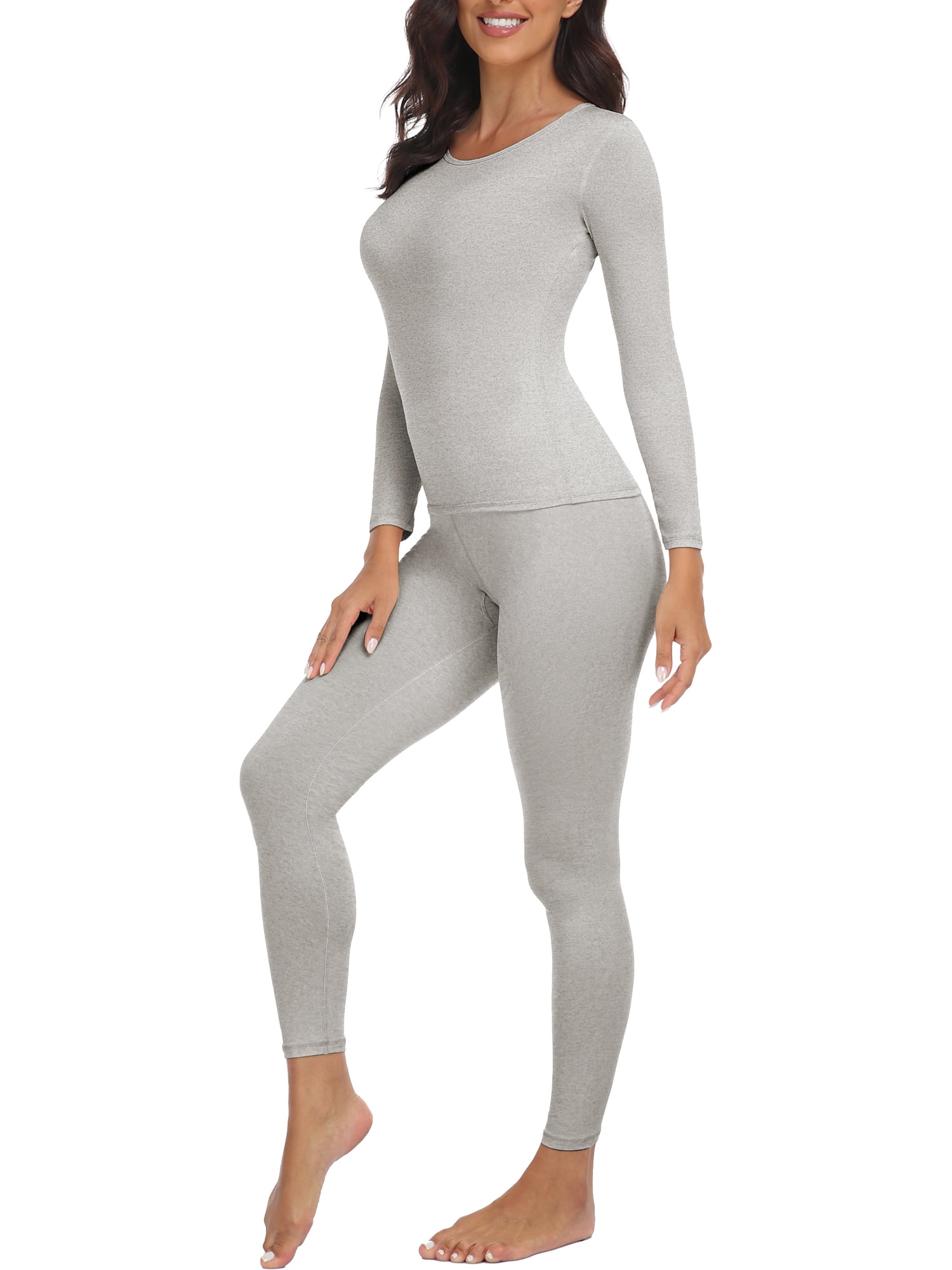 MISS MOLY Womens Thermal Underwear Sets Scoop Neck Shirt Tummy Slimming ...