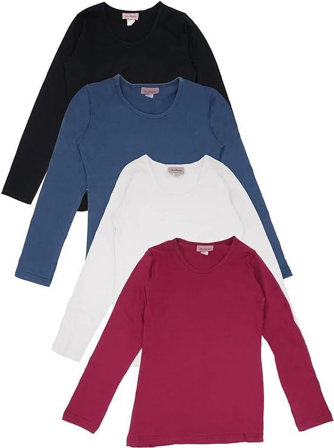 MISS POPULAR 4-Pack Youth Girls Long Sleeve T-Shirts | Little Tops ...