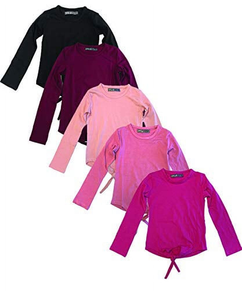 MISS POPULAR 5pcs Girls Kids Long Sleeve Shirt Set with Tie Front ...