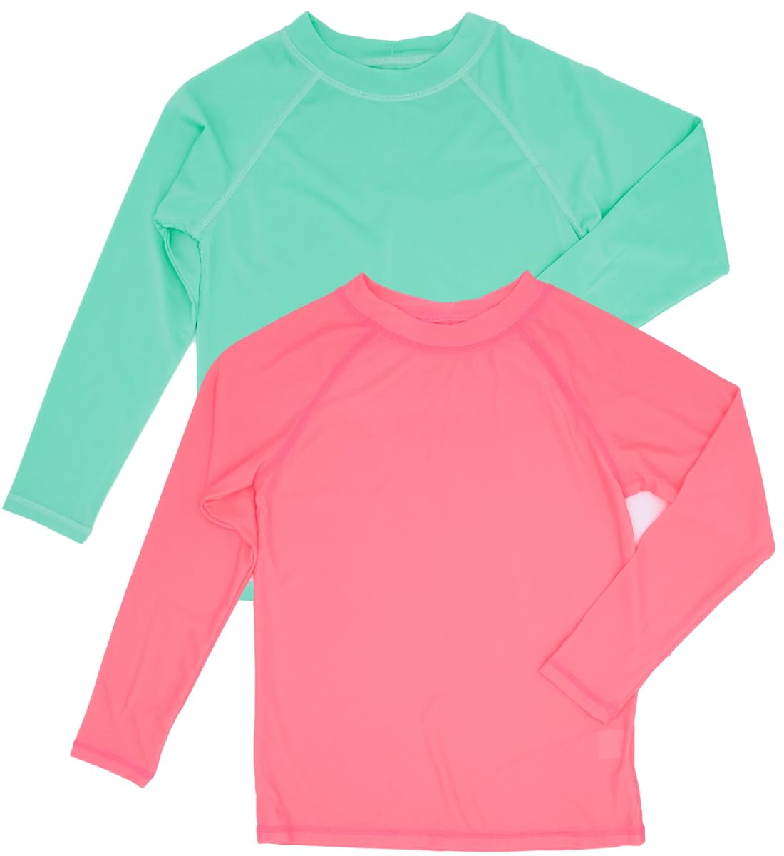 MISS POPULAR Girls 2-Pack SPF50 Rash Guard Sun Swimming Long Sleeve Tee ...