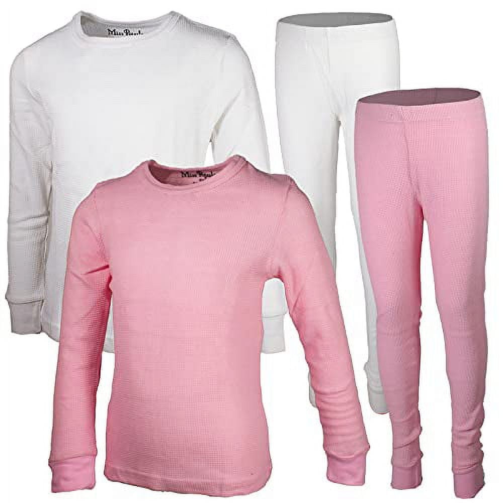 MISS POPULAR Girls 2-Pack Thermal Waffle Active Base Layer Sets| Long ...