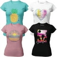 MISS POPULAR Girls 4-Pack Super Soft Short Sleeve T-Shirts Rainbow ...
