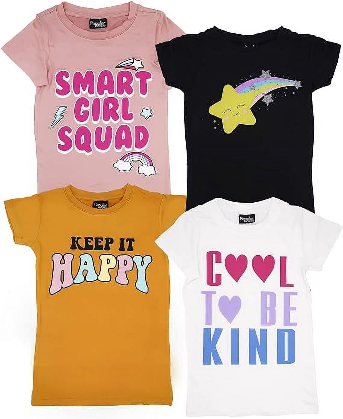 MISS POPULAR Preteen Girls 4-Pack Rainbow Butterfly Glitter Print Super ...