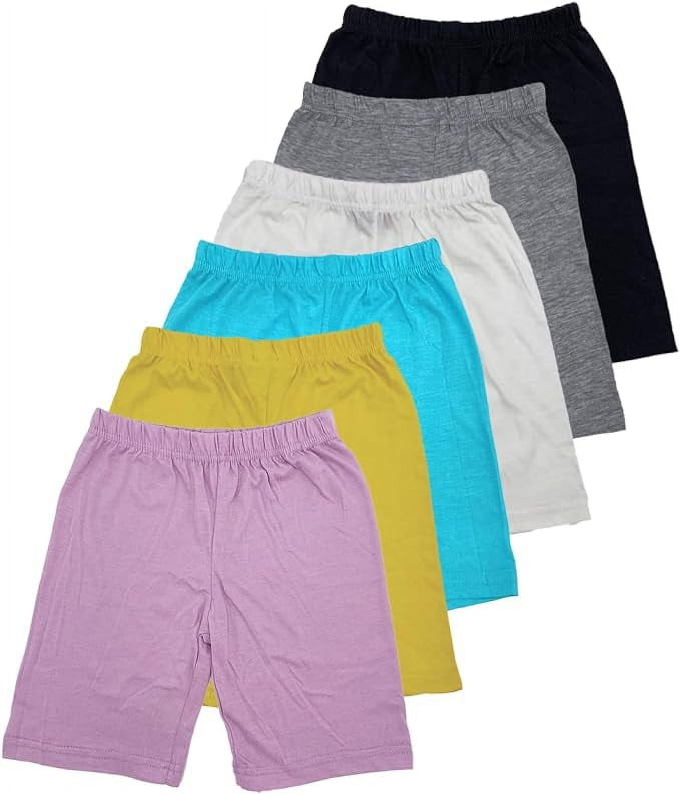 Miss Popular Comfortable Cotton Spandex Waistband Shorts (Girls) 6 Pack ...