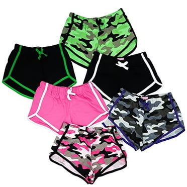 BTween 4-Pack Girls Shorts - Cotton French Terry Shorts for Girls ...