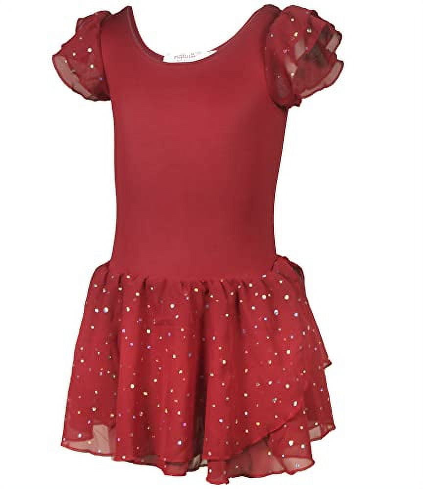MISS POPULAR Girls Breathable Leotard Ballet Dance Dress with Round ...