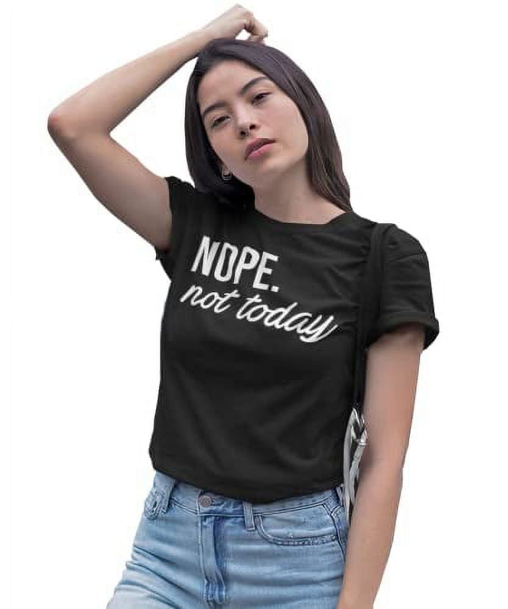 MISS POPULAR Women's Junior's Cute Funny Short Sleeve T-Shirt Nope Not ...