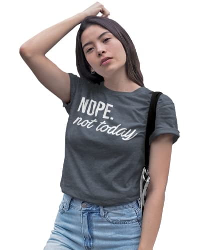 MISS POPULAR Women's Junior's Cute Funny Short Sleeve T-Shirt Nope Not Today - Walmart.com