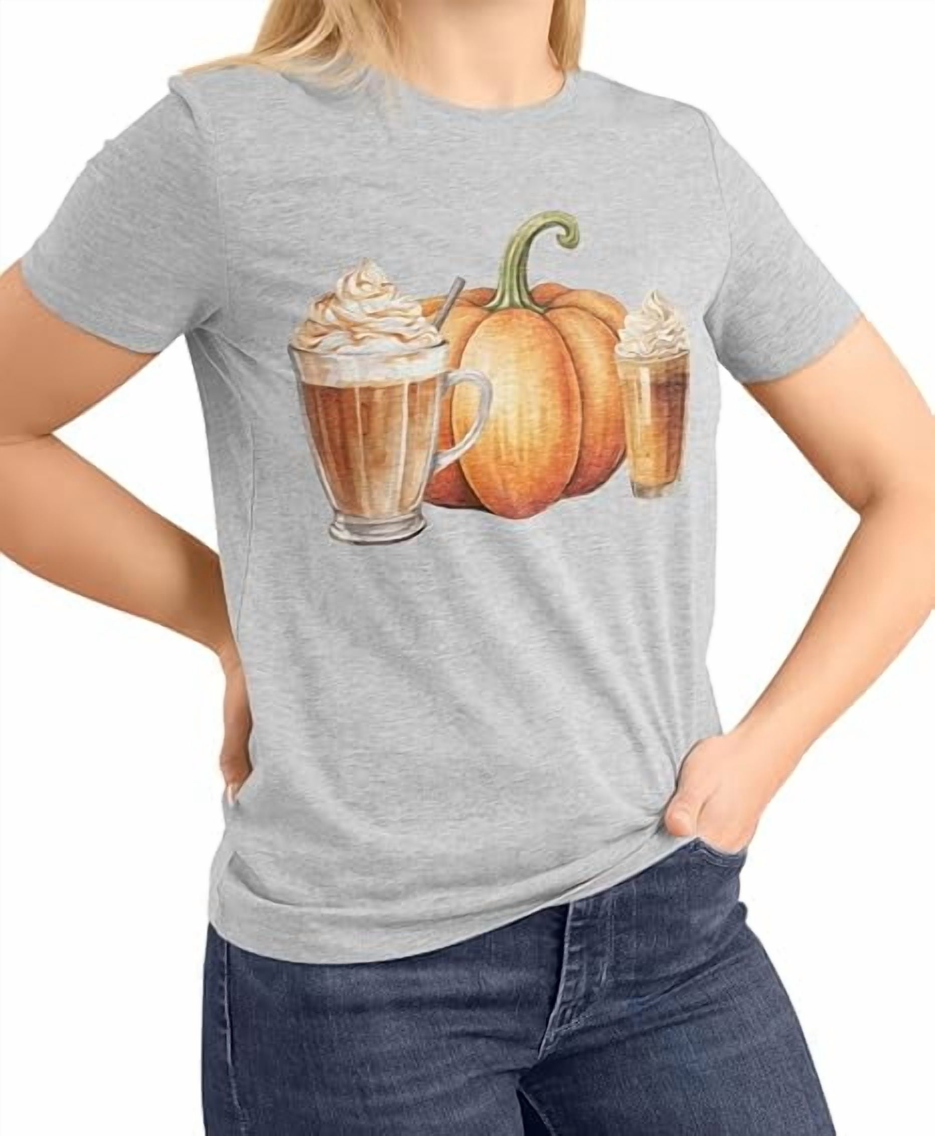 MISS POPULAR Womens Fall Printed Short Sleeve T Shirts, Fall Season ...