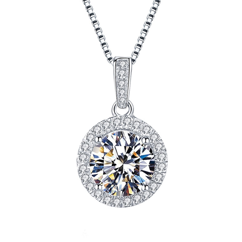 MISS RIGHT Moissanite Pendent Necklace for Women, 2 Carats Moissanite ...