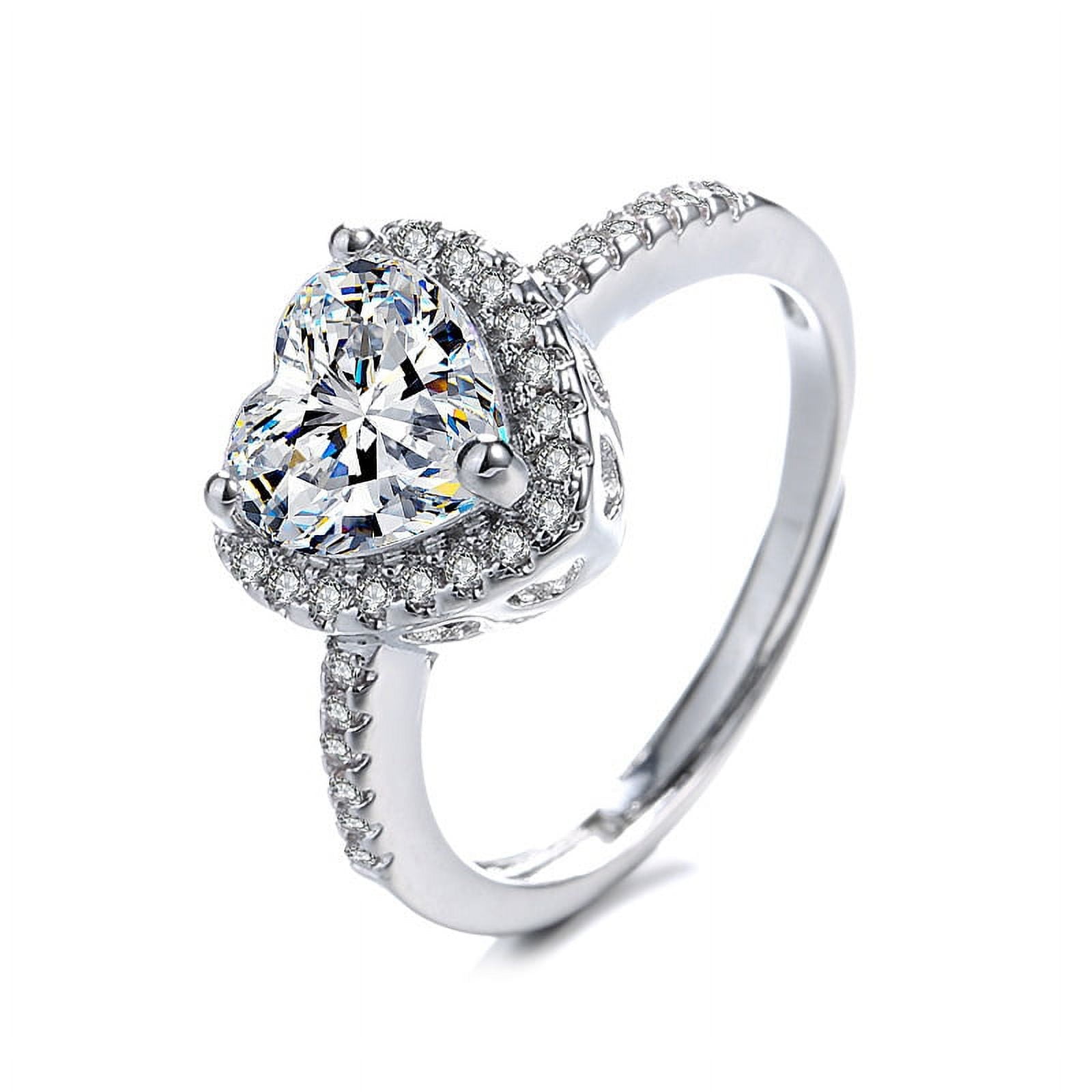 MISS RIGHT Promise Rings for Her, Moissanite Engaegment Rings, D Color ...