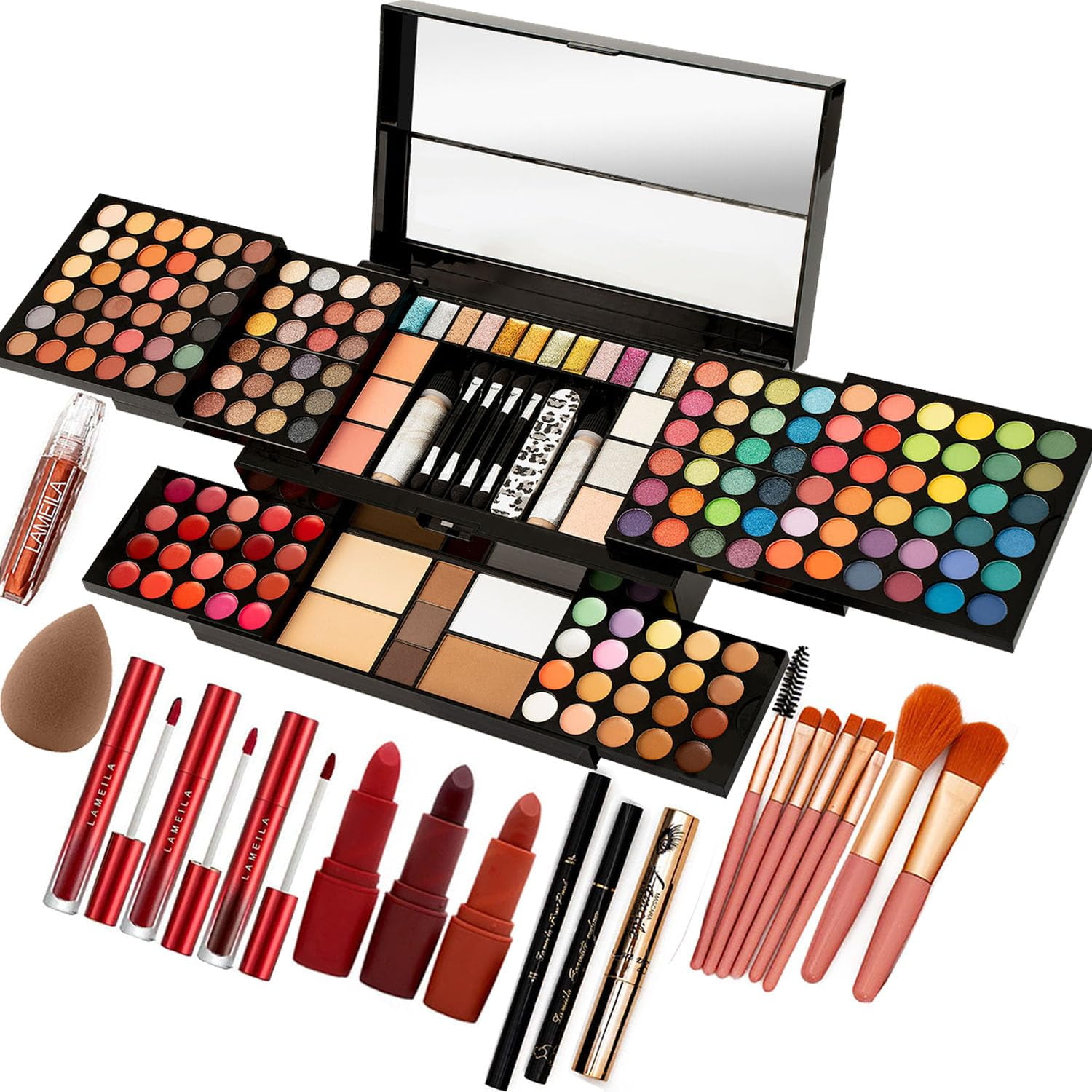 Miss Rose Professional Makeup Kit For Adults And Teenagers 187 Colors Cosmetic Collection Beauty