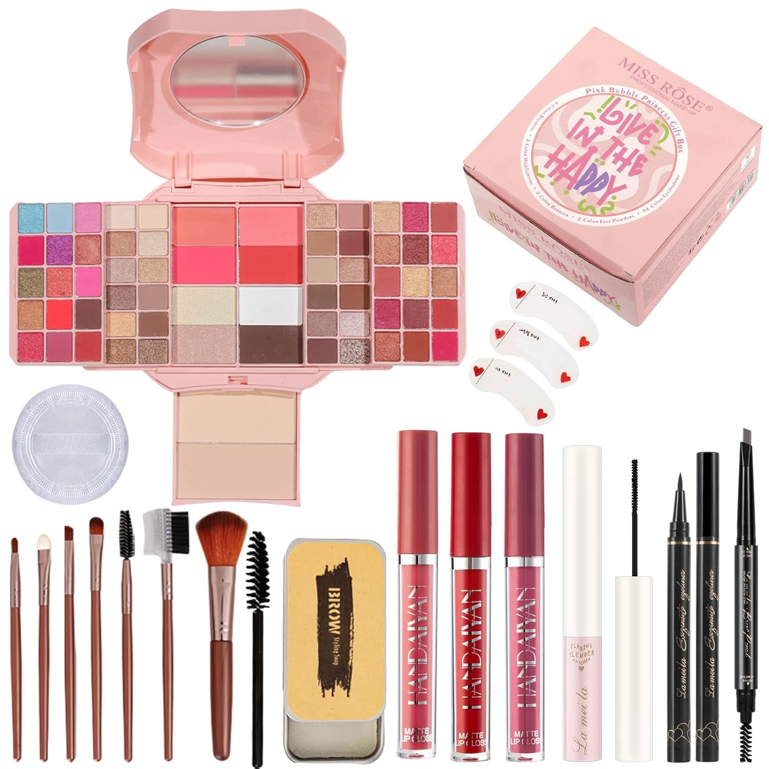 MISS ROSE Professional Makeup Set: 54 Colors Eyeshadow, Mascara ...