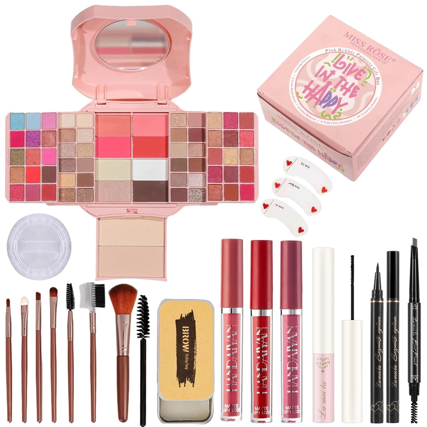 MISS ROSE Professional Makeup Set: 54 Colors Eyeshadow, Mascara ...
